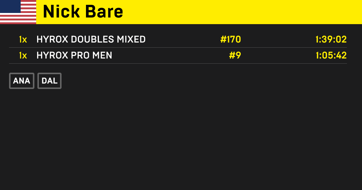 Nick Bare, HYROX PRO athlete