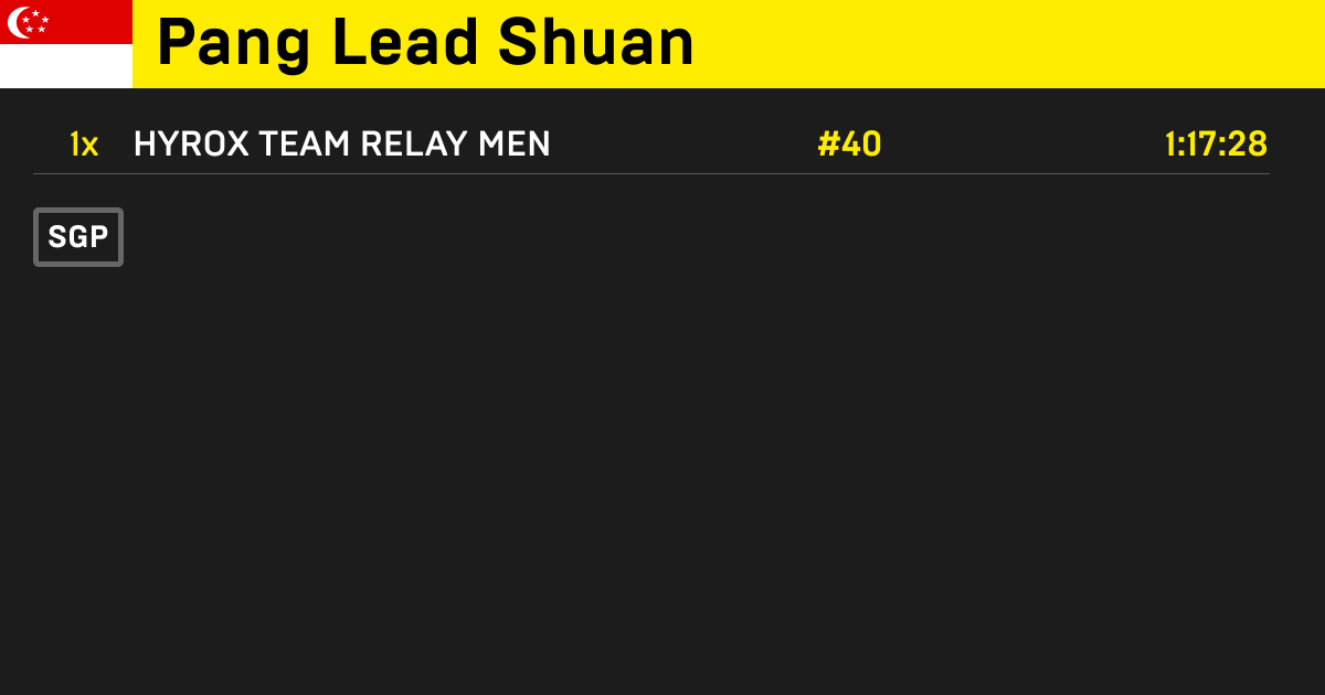 Pang Lead Shuan, HYROX OPEN athlete