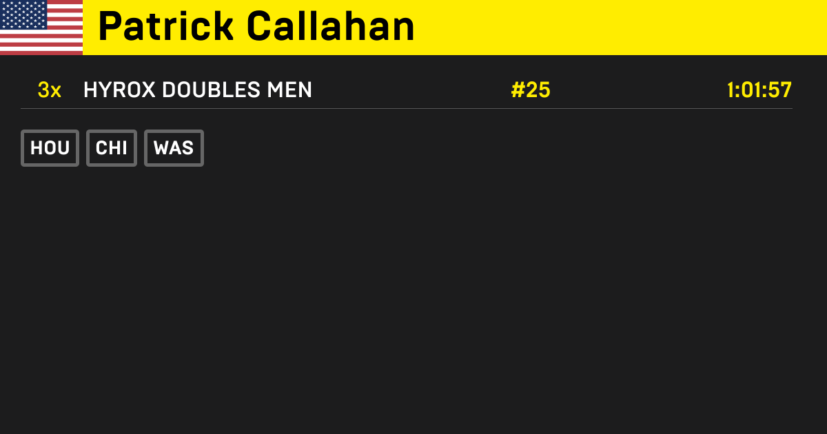 Patrick Callahan, HYROX OPEN athlete