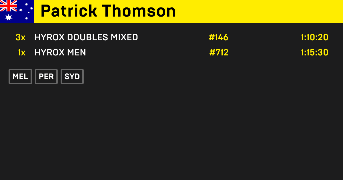 Patrick Thomson, HYROX OPEN athlete