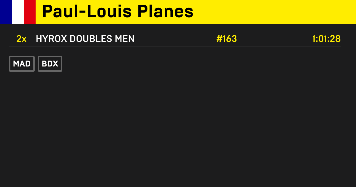 Paul-Louis Planes, HYROX OPEN athlete