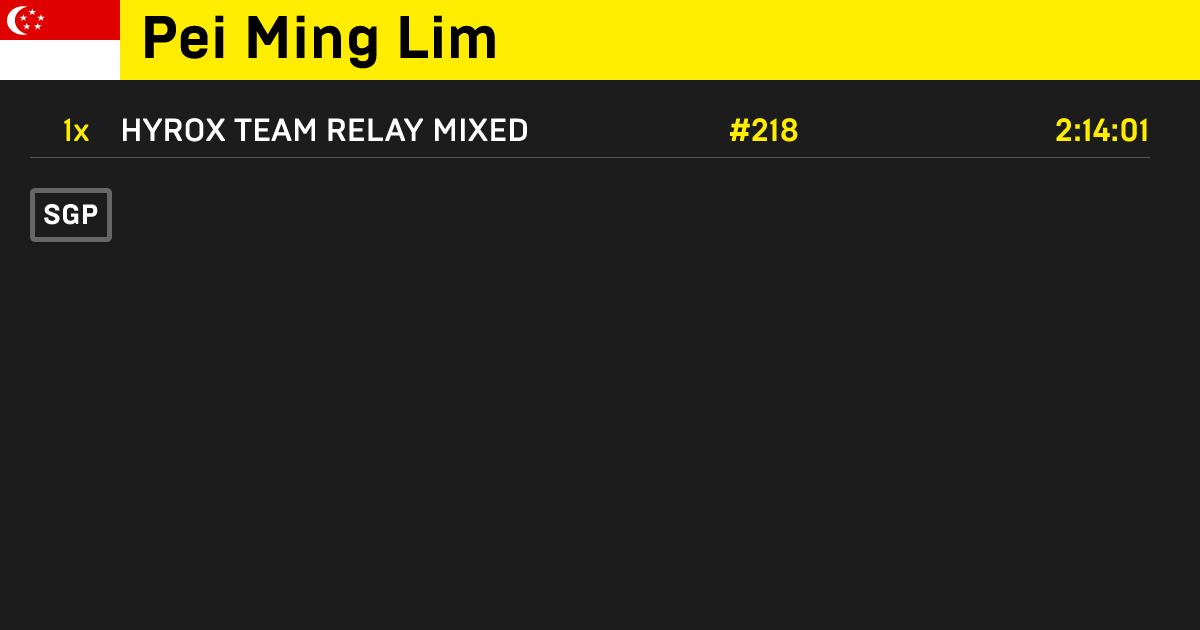 Pei Ming Lim, HYROX athlete