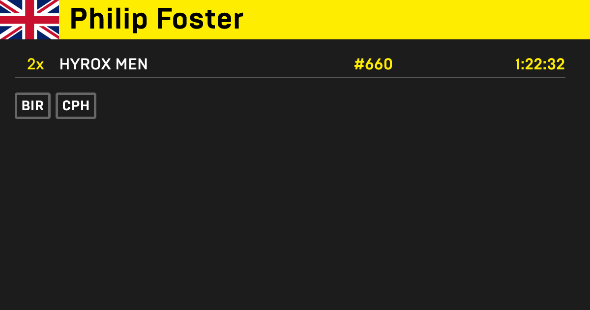 Philip Foster, HYROX OPEN athlete