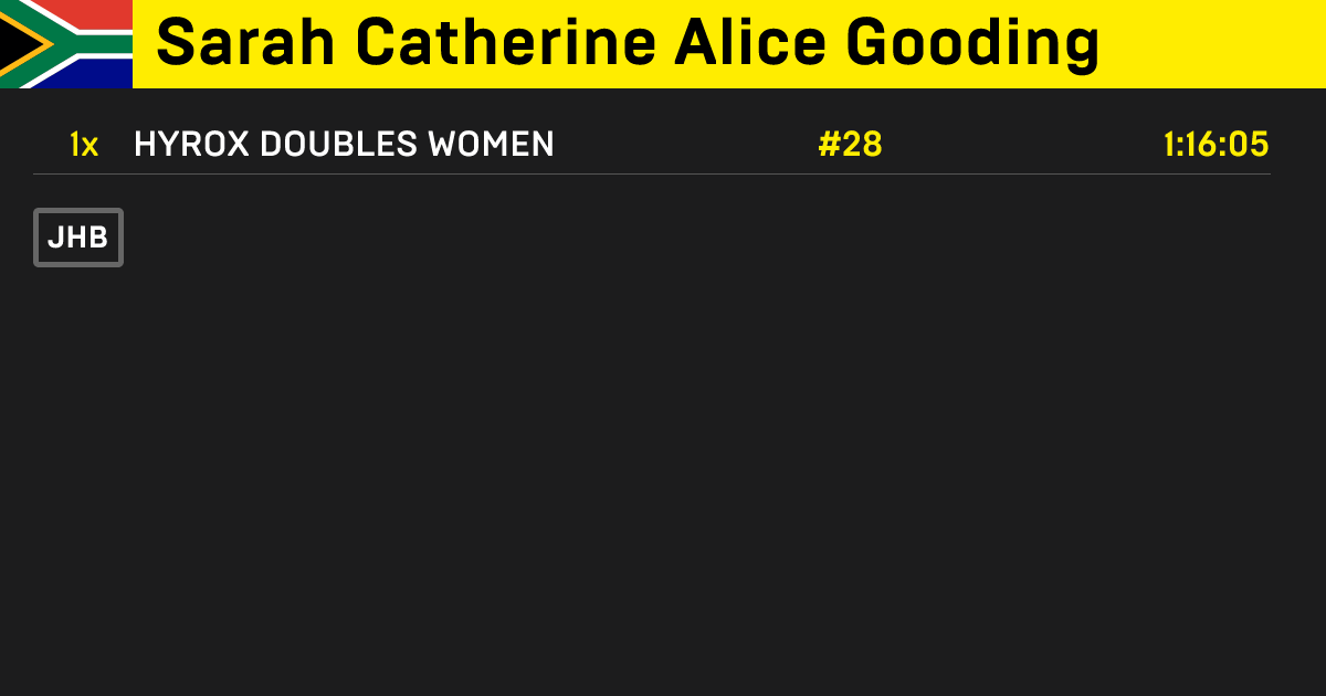 Sarah Catherine Alice Gooding, HYROX athlete