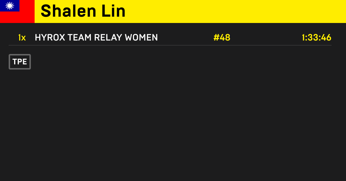 Shalen Lin, HYROX OPEN athlete
