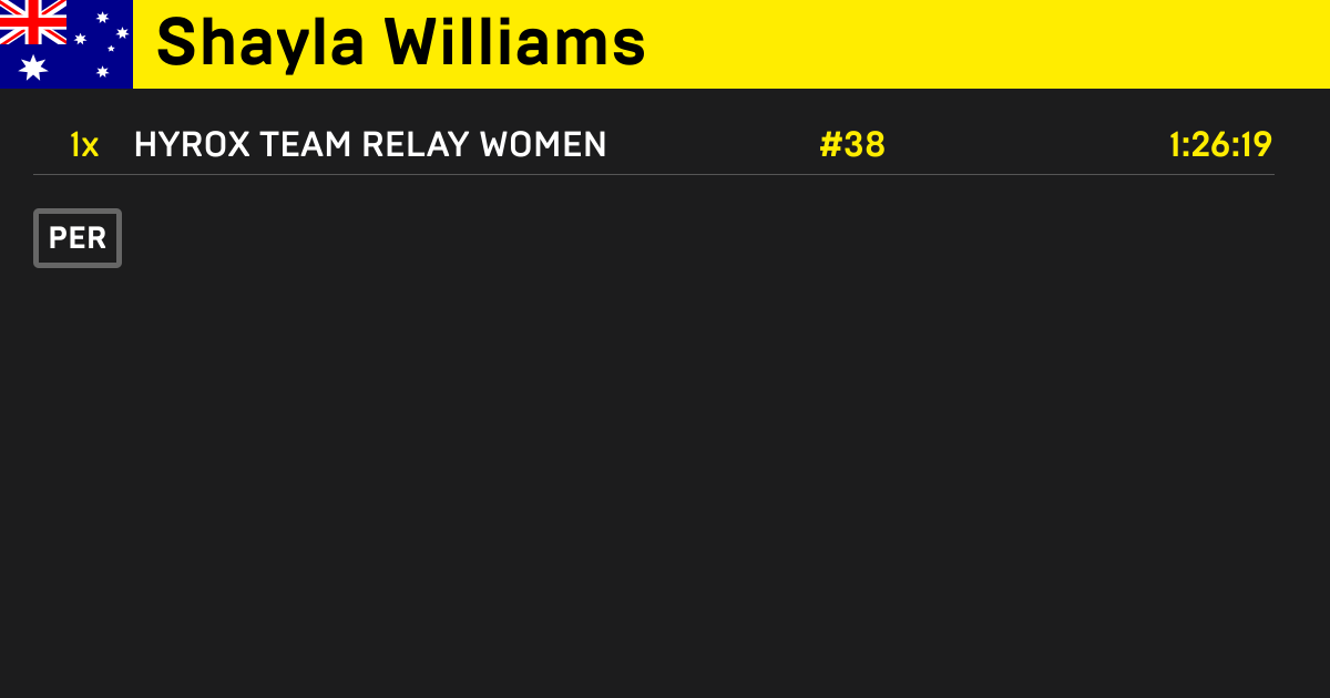 Shayla Williams, HYROX OPEN athlete