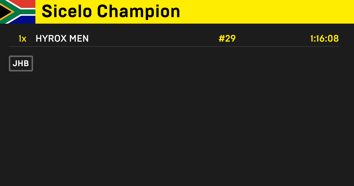 Sicelo Champion, HYROX OPEN athlete
