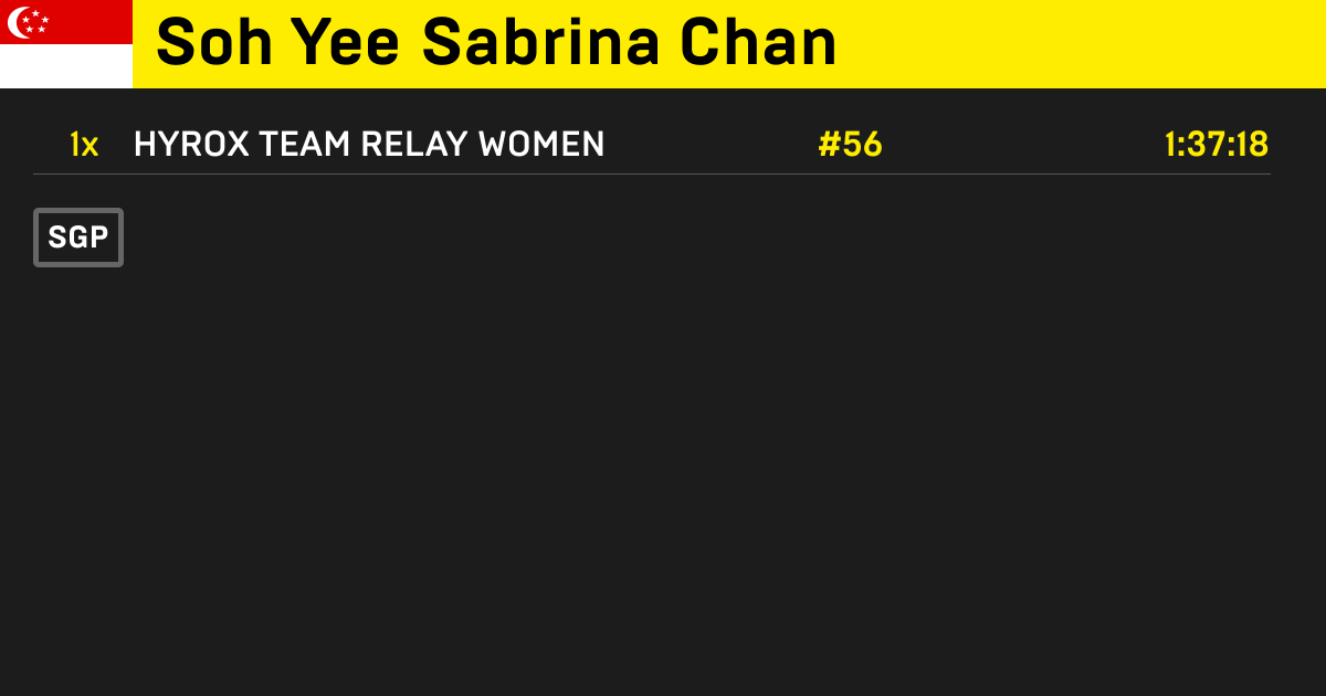 Soh Yee Sabrina Chan, HYROX OPEN athlete
