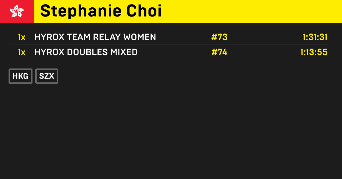 Stephanie Choi, HYROX OPEN athlete
