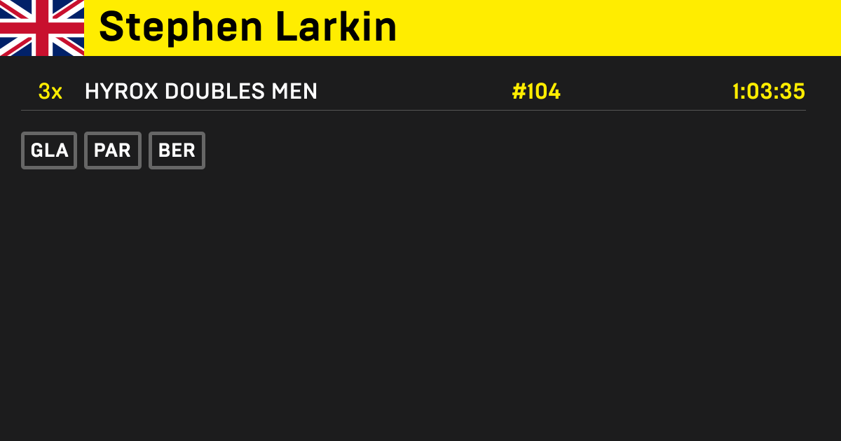 Stephen Larkin, HYROX OPEN athlete