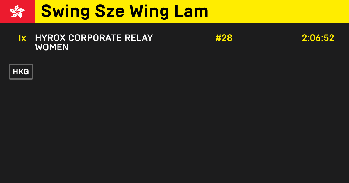 Swing Sze Wing Lam, HYROX OPEN athlete