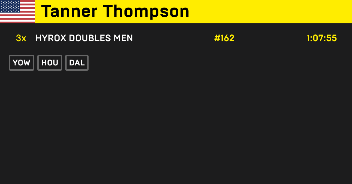 Tanner Thompson, HYROX OPEN athlete