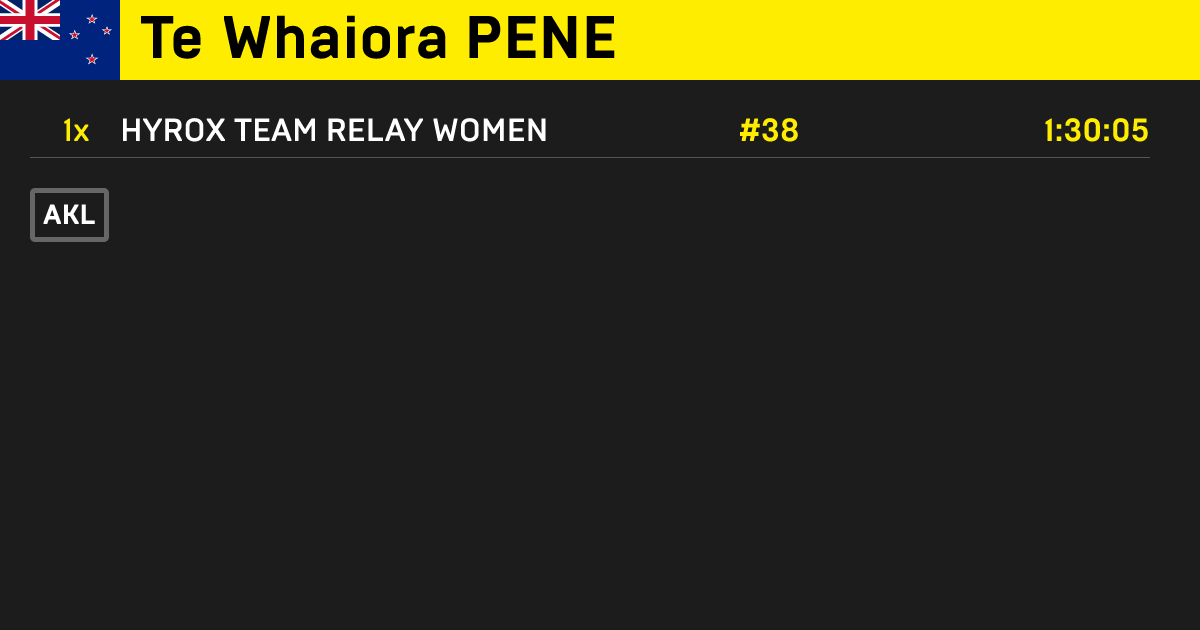 TE WHAIORA PENE, HYROX athlete