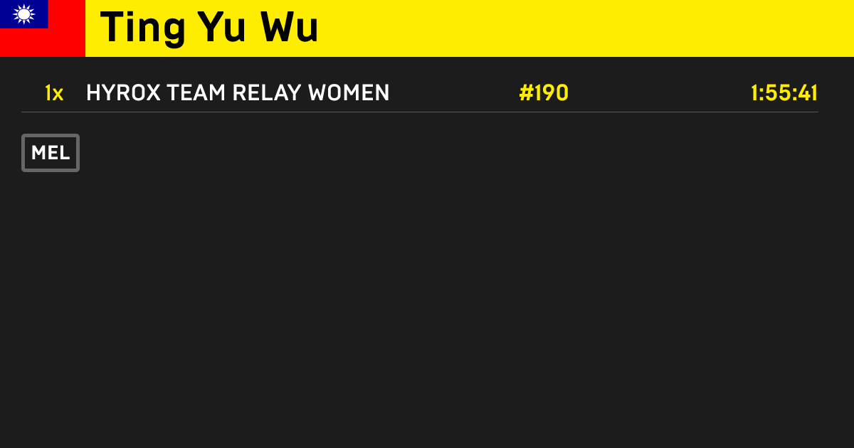 Ting Yu Wu, HYROX athlete