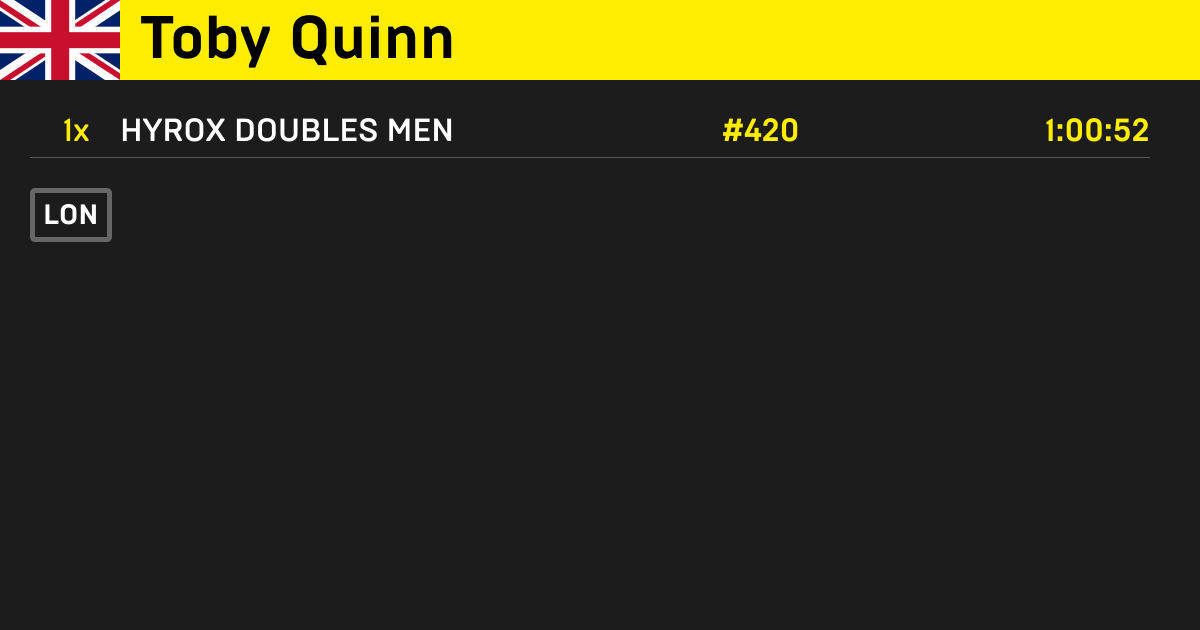 Toby Quinn, HYROX OPEN athlete