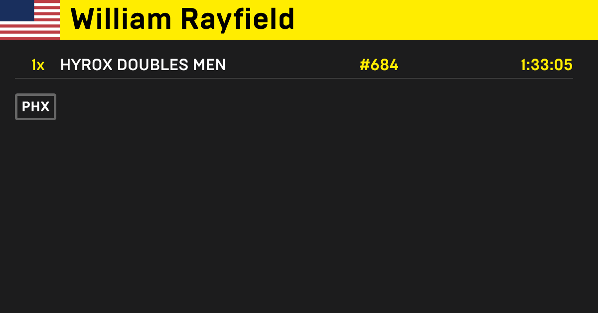 William Rayfield, HYROX OPEN athlete