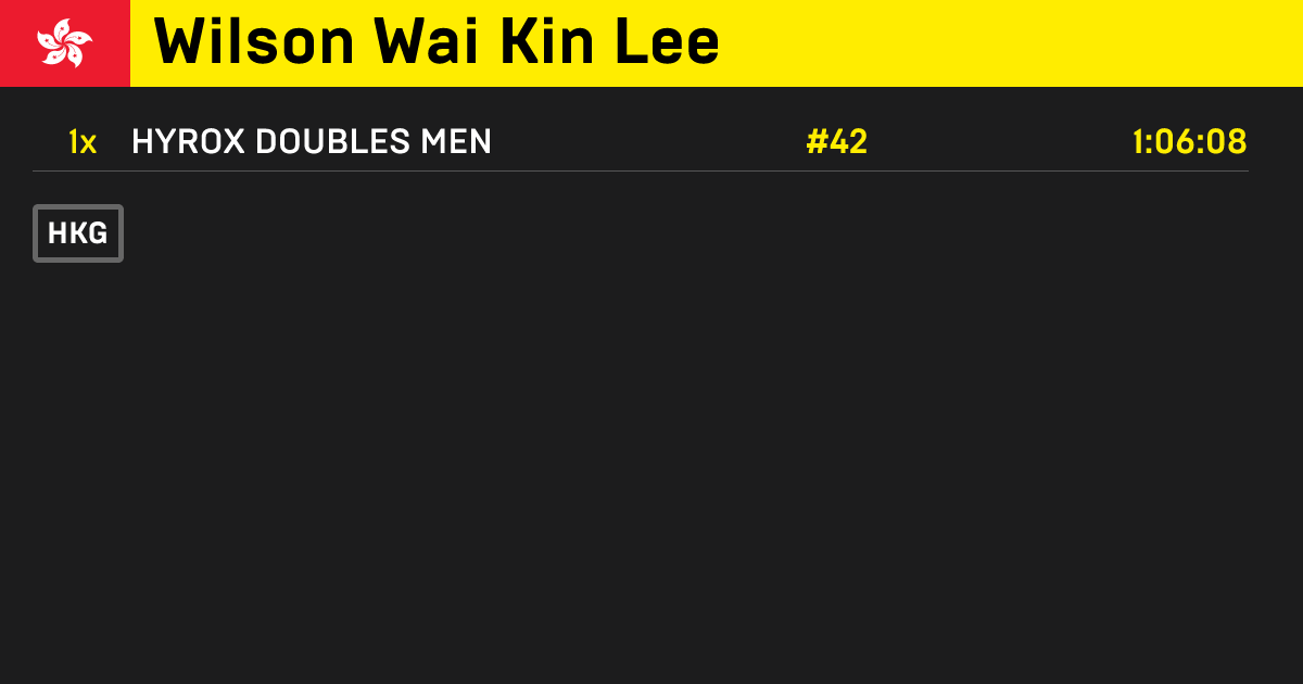 Wilson Wai Kin Lee, HYROX athlete