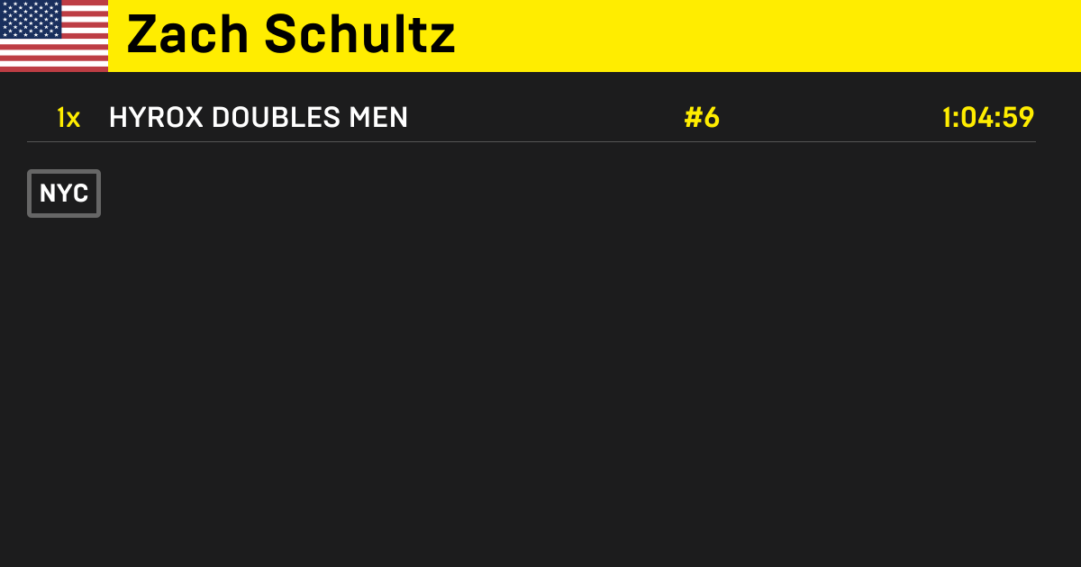 Zach Schultz, HYROX OPEN athlete